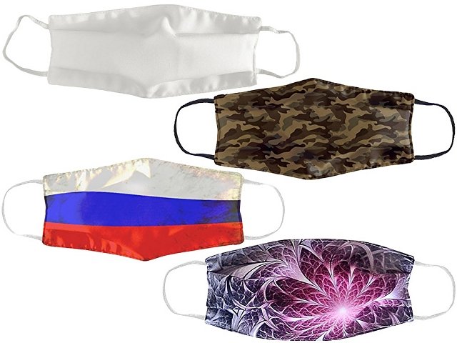 Маска для лица многоразовая с полноцветной запечаткой в крое, S (арт ...